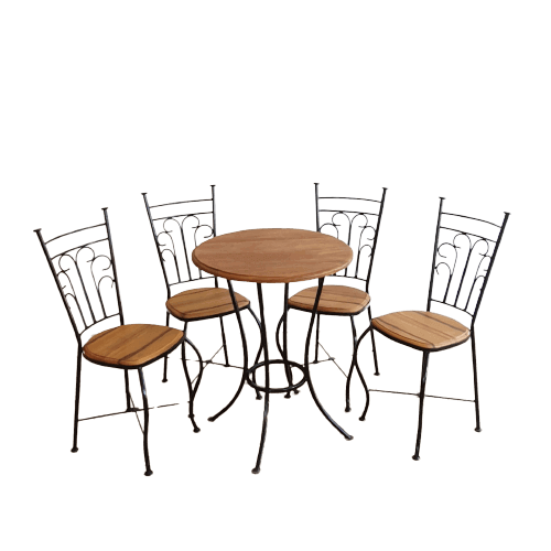 Mesa Redonda 4 Lugares Madeira e Ferro – Manoela Santiago